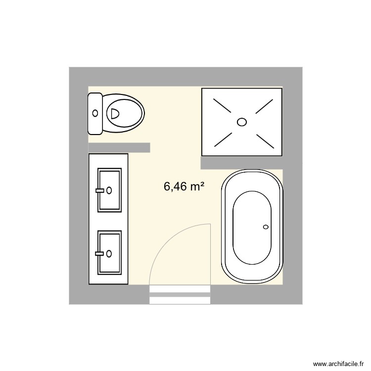 Plan – Salle 1 bain et douche – Par Barolet759 ️ | ArchiFacile
