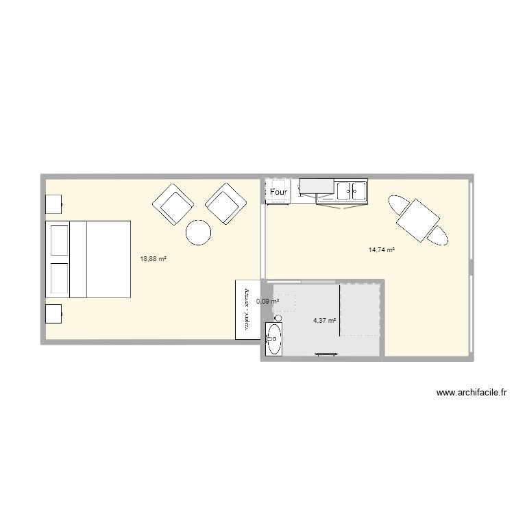 VAUTRIN - Plan 4 pièces 38 m2 dessiné par TyfanieLCP