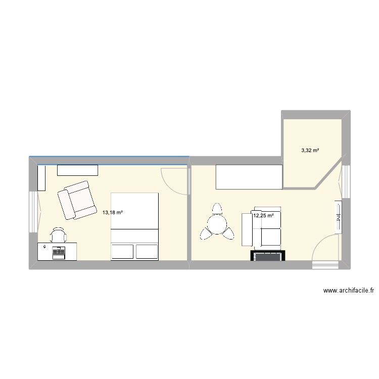 theo - Plan 3 pièces 29 m2 dessiné par theodu33lebg