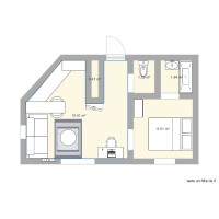 Studio 25m2 - Plan 5 pièces 24 m2 dessiné par leblanc2002