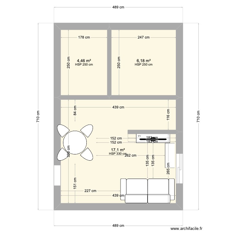 salon - Plan 3 pièces 28 m2 dessiné par dododelavega
