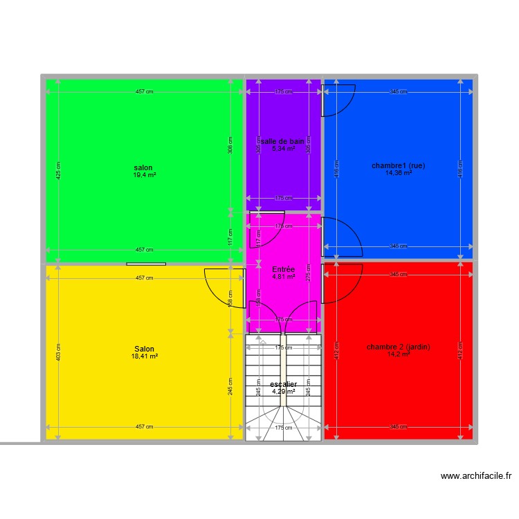 arthur plan - Plan 7 pièces 81 m2 dessiné par arthur2050