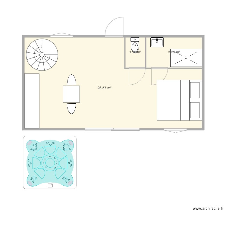 30m2 - Plan dessiné par antoine68290