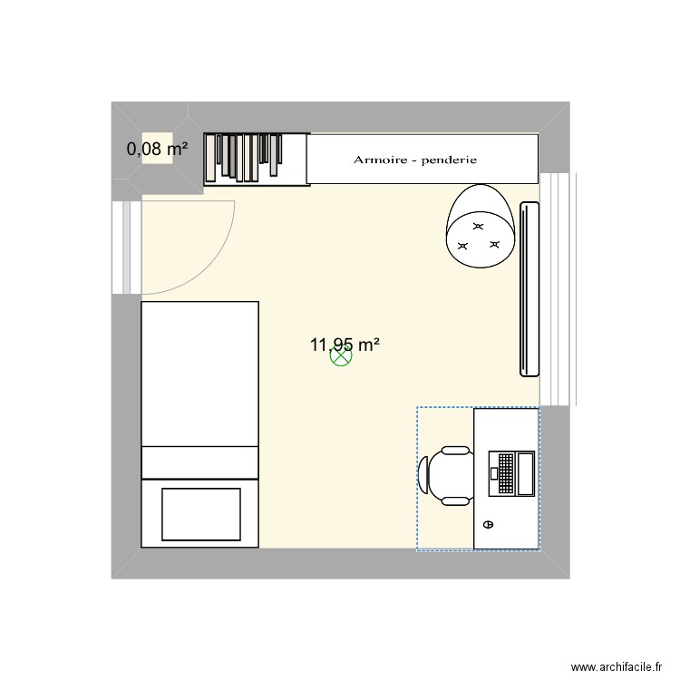 Plan de ma chambre - Plan dessiné par 5GA