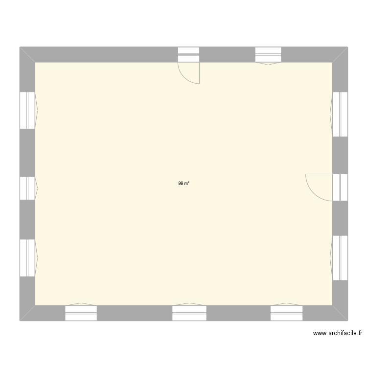 lefrom - Plan 1 pièce 99 m2 dessiné par bastoonju