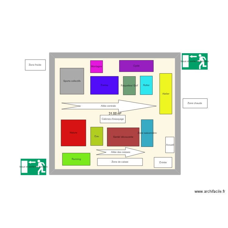 Plan de masse décathlon 3 - Plan dessiné par antoine76700