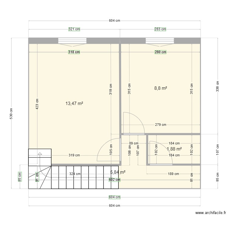 Combles 4 - Plan 11 pièces 101 m2 dessiné par atraineau