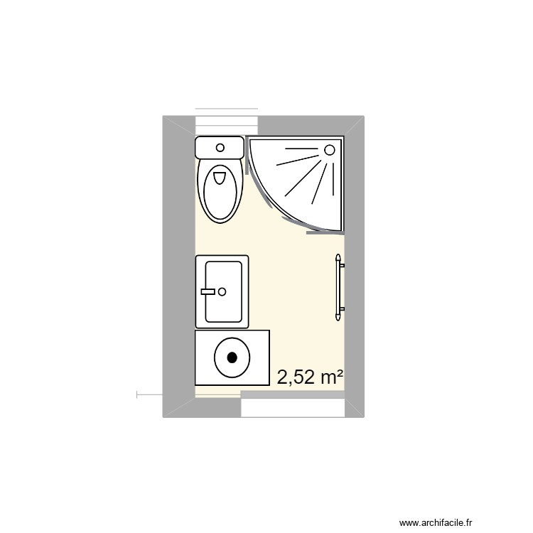 Salle de Douche - Plan 1 pièce 3 m2 dessiné par best27300