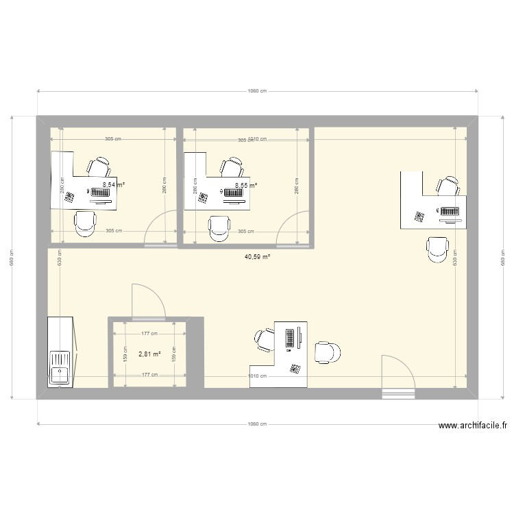 Crolles 3 - Plan 4 pièces 84 m2 dessiné par ACEEmploi