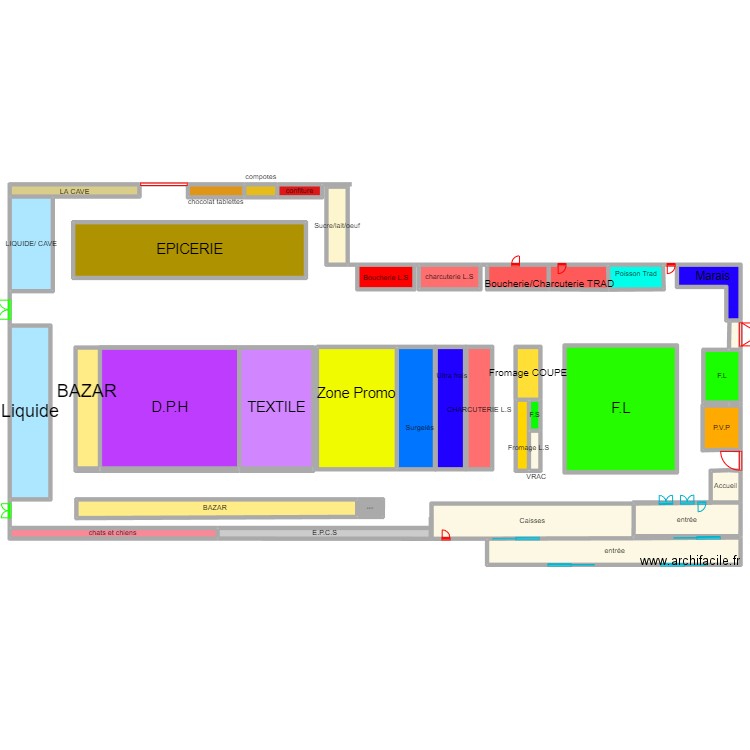 carrefour - Plan 39 pièces 1413 m2 dessiné par archi carrefour