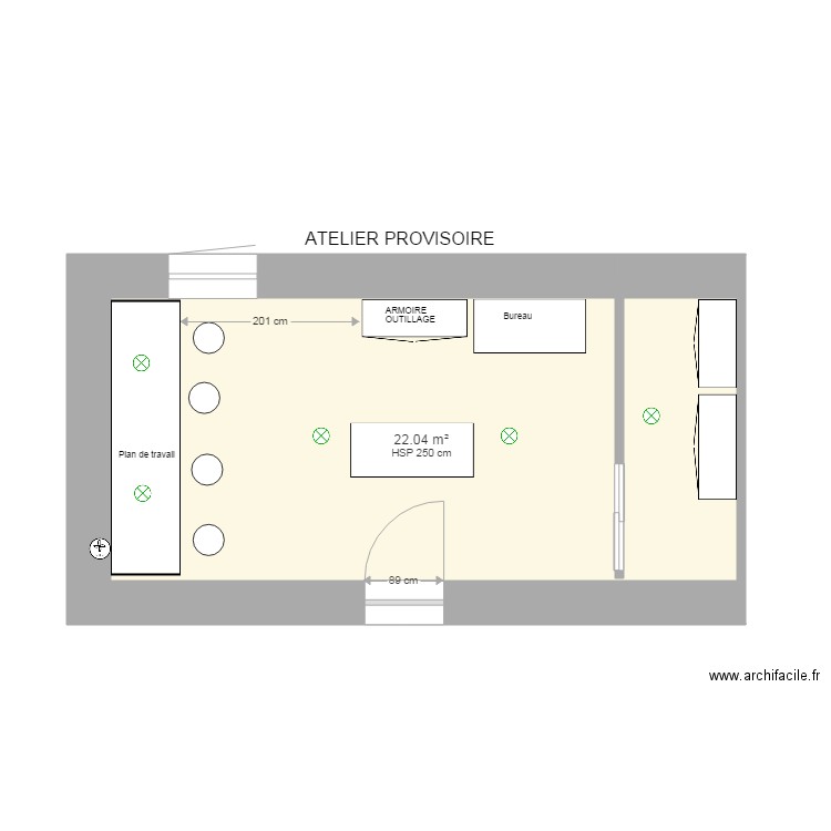 ATELIER PROVISOIRE - Plan dessiné par ETS1