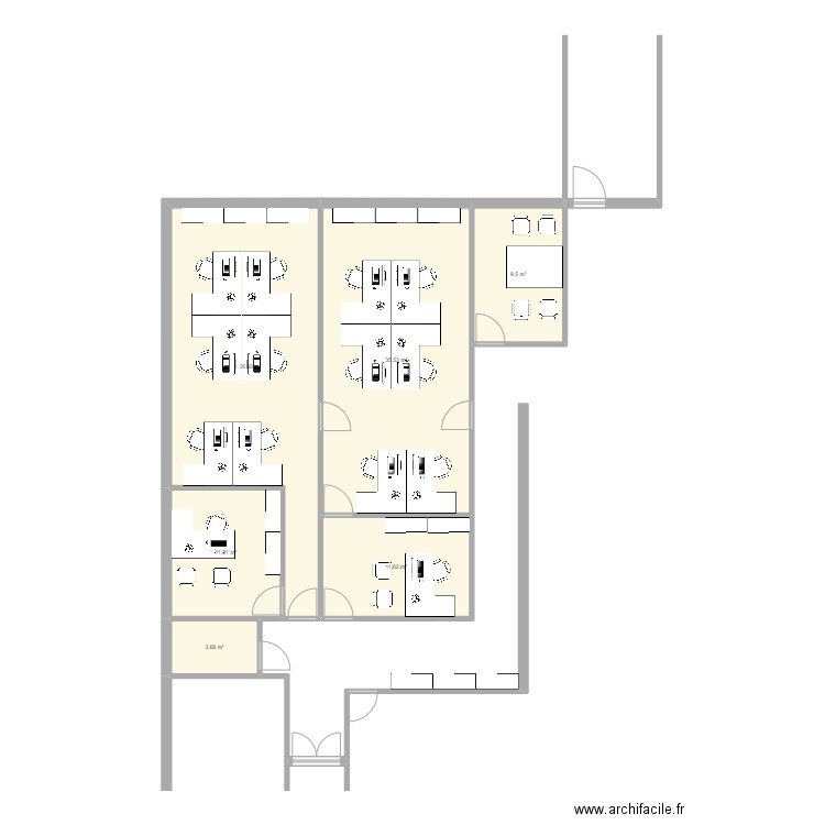 OPENSPACE V1 - Plan 6 pièces 107 m2 dessiné par Frandem74