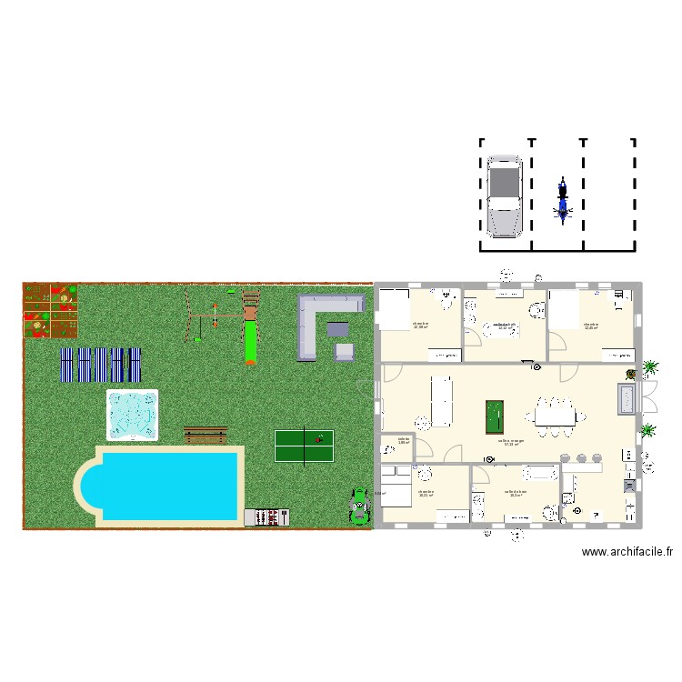 maison 120m2 - Plan 8 pièces 116 m2 dessiné par nooboy