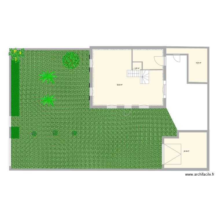 Plan RDC avec Jardin - Plan dessiné par JeanDupont