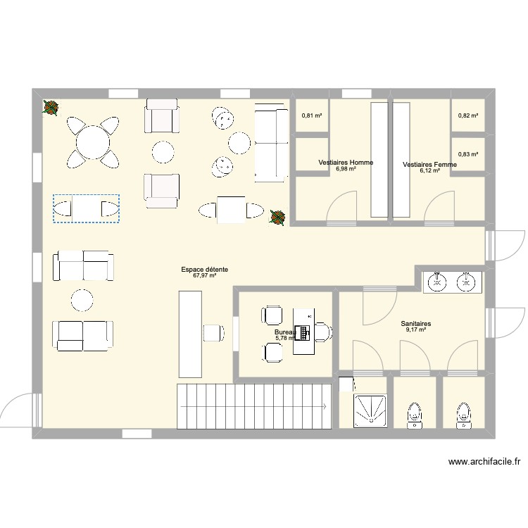 1ER ETAGE - Plan 8 pièces 98 m2 dessiné par Ashaanty