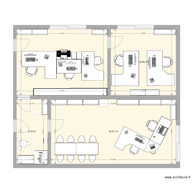Bureau1 - Plan dessiné par Florian Suire