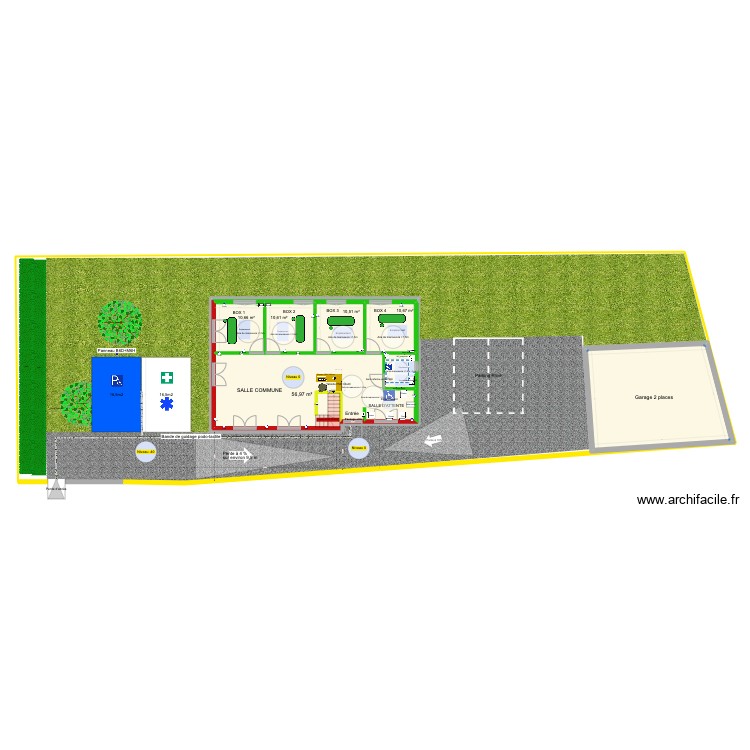 plan terrain plus maison - Plan 17 pièces 239 m2 dessiné par alanmairesse