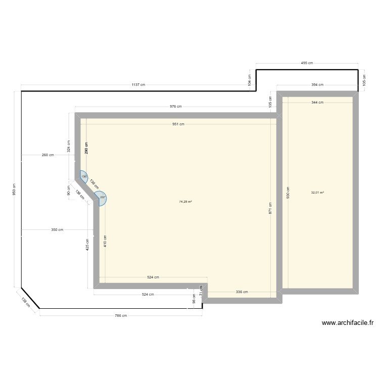 plan_terrasse - Plan 2 pièces 106 m2 dessiné par Ma_maison2024
