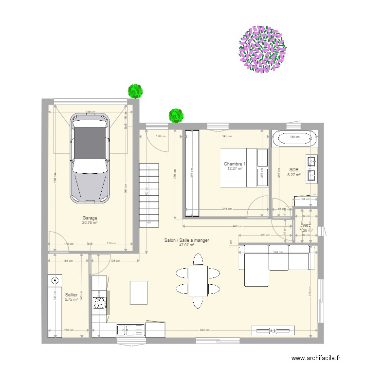 65 m2 2 - Plan dessiné par FHOM