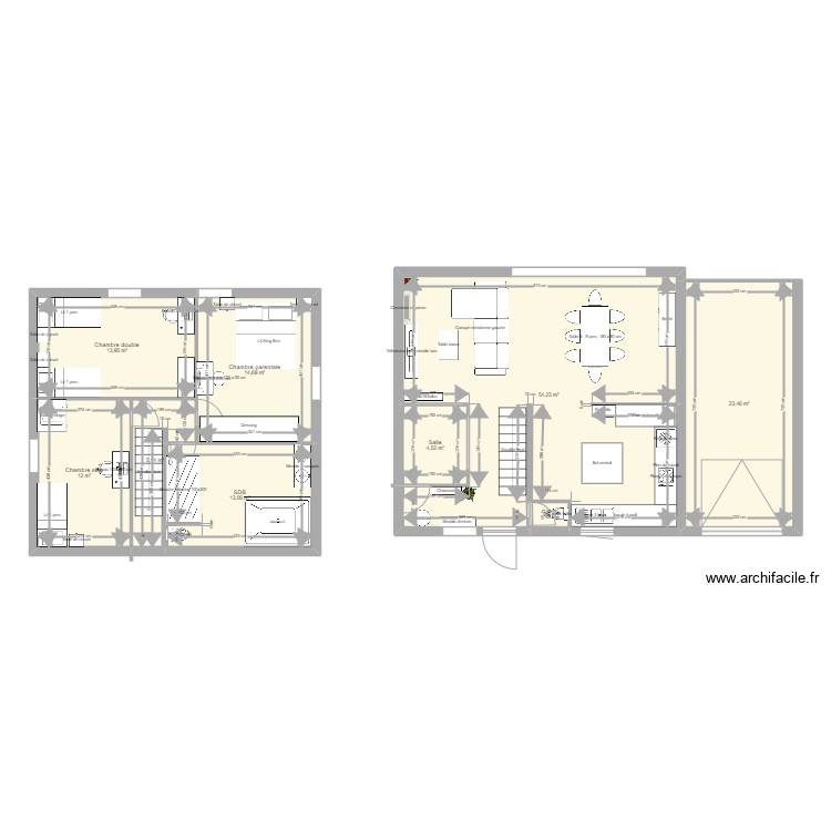 MIKIT - Plan 9 pièces 142 m2 dessiné par Miss Elo