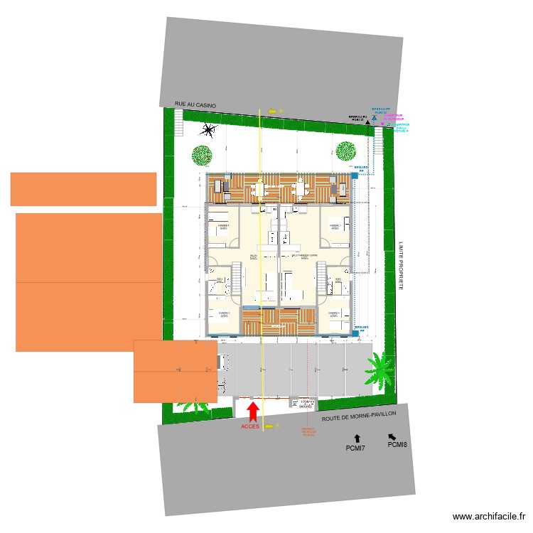 TARTANE PLAN DE MASSE COMPLET - Plan 14 pièces 192 m2 dessiné par N...