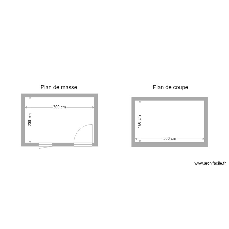 Plan local technique - Plan dessiné par baignes