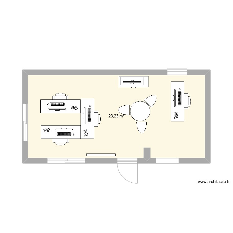 Plan bureau log - Plan 1 pièce 23 m2 dessiné par Isabelle mace