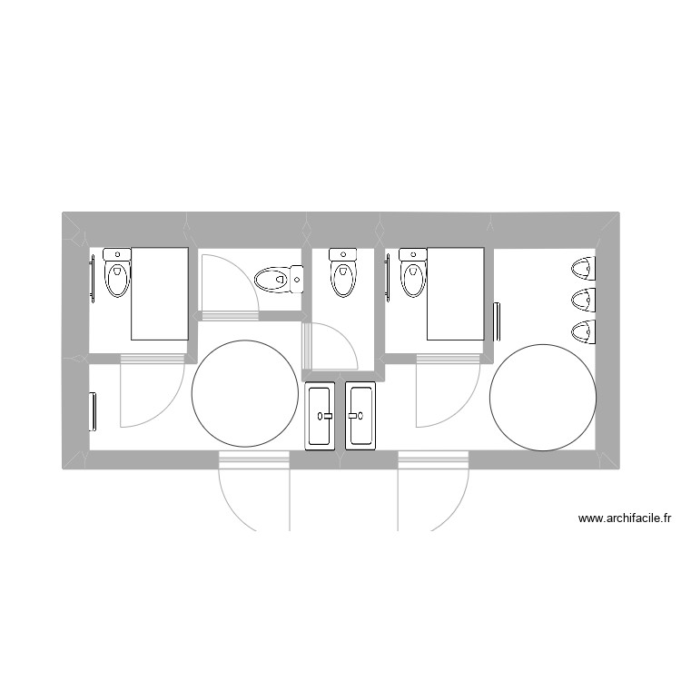 Plan – PLAN SANITAIRES - APRES TRAVAUX – Par carochochois ️ | ArchiFacile
