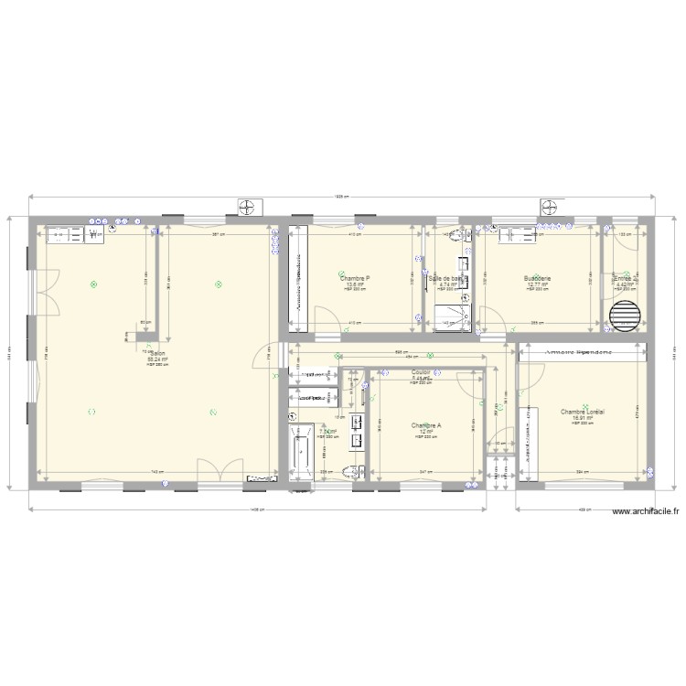 plan technique maison Loréley - Plan dessiné par jeromedutil