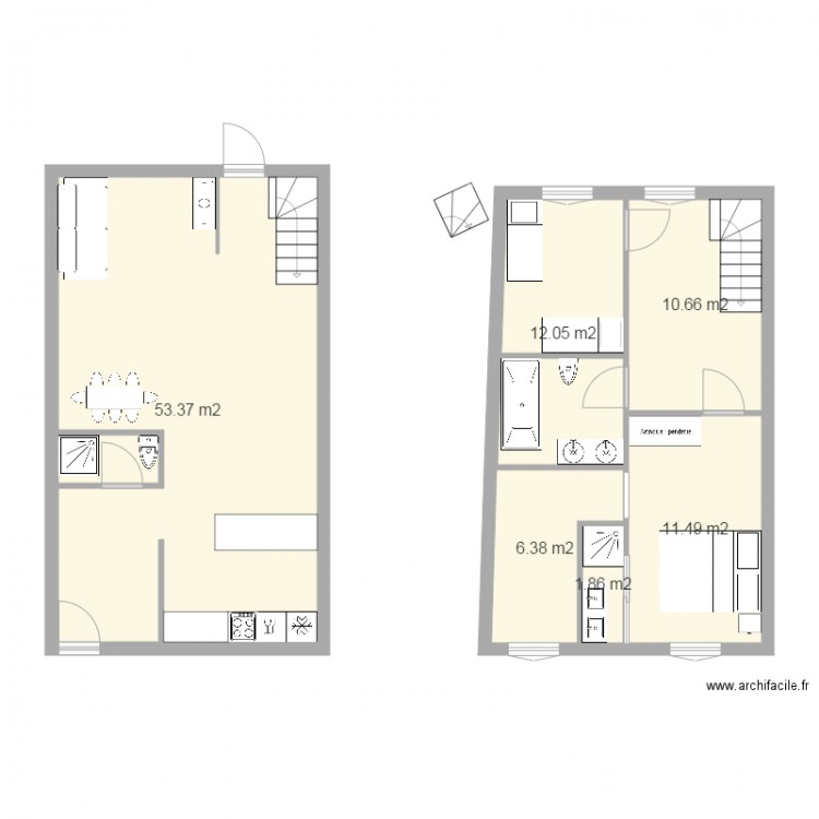 Plan rdc 1 - Plan dessiné par yazid78