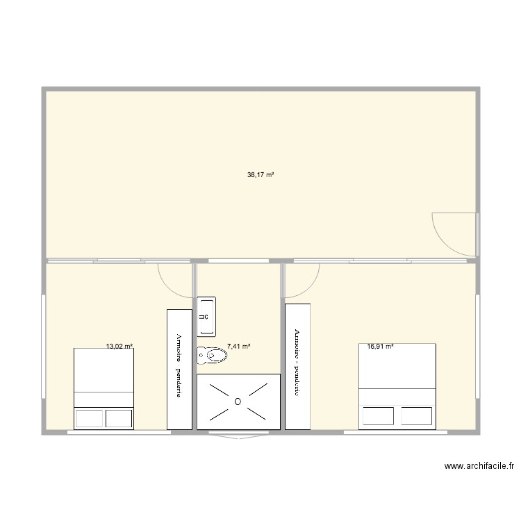 40m2 - Plan dessiné par itiatristan