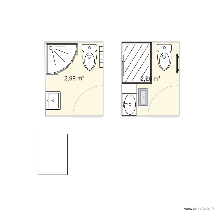 salle de douche3 - Plan 2 pièces 6 m2 dessiné par marty45