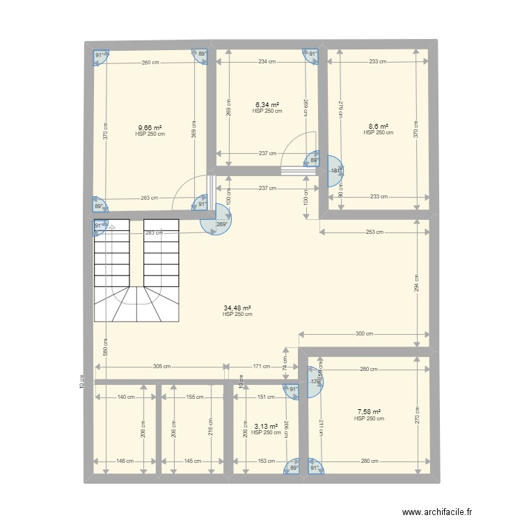 80M2 - Plan 6 pièces 70 m2 dessiné par abdou123elo