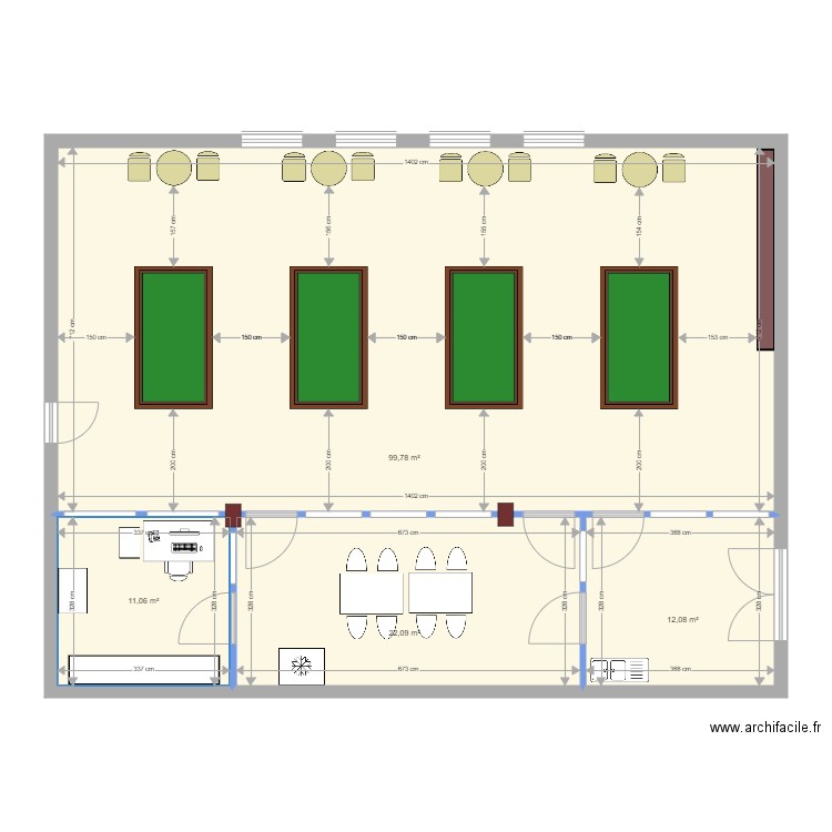Plan – AST Billard Projet 4 X 280m – Par grd63 ️ | ArchiFacile