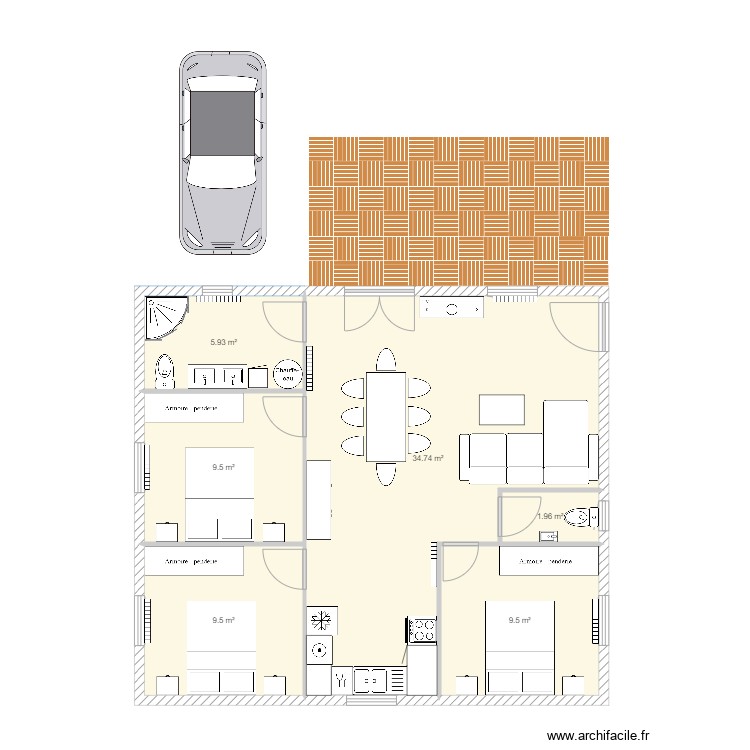 Chalet 72m2 - Plan dessiné par Maxoufou81