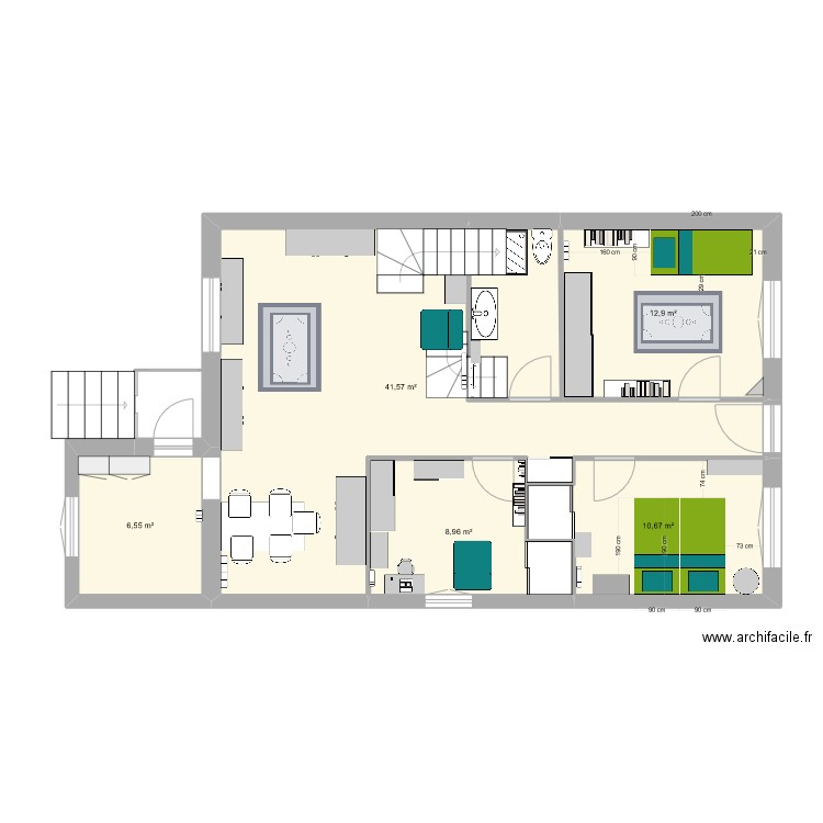 moulin rouge - Plan 5 pièces 80 m2 dessiné par fredelor17