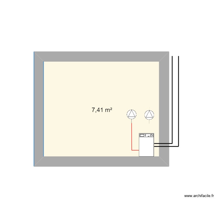 chaudiere - Plan 1 pièce 7 m2 dessiné par gregrom07