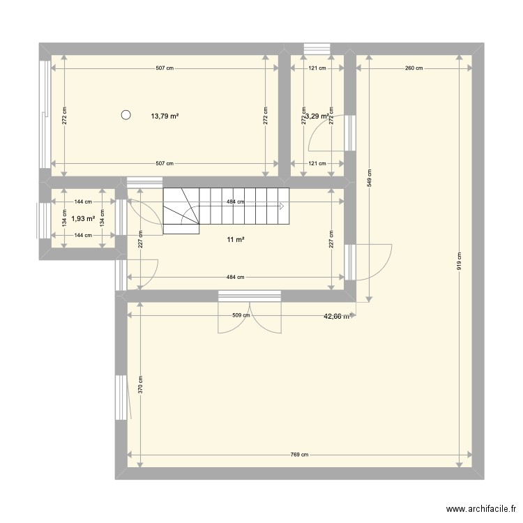 rdc - Plan 5 pièces 73 m2 dessiné par guillaume1002