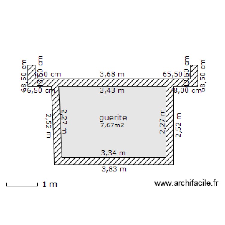 guerite coupe façade - Plan dessiné par Boubakar Cisse
