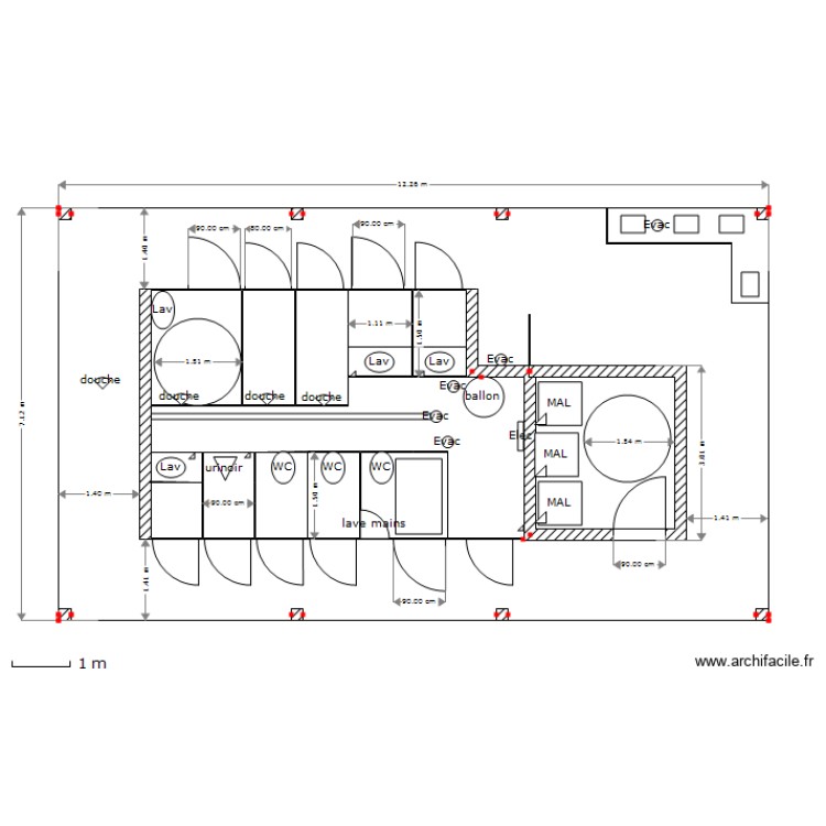Plan – sanitaire 2013 dimensions 2 – Par Capaventure ️ | ArchiFacile