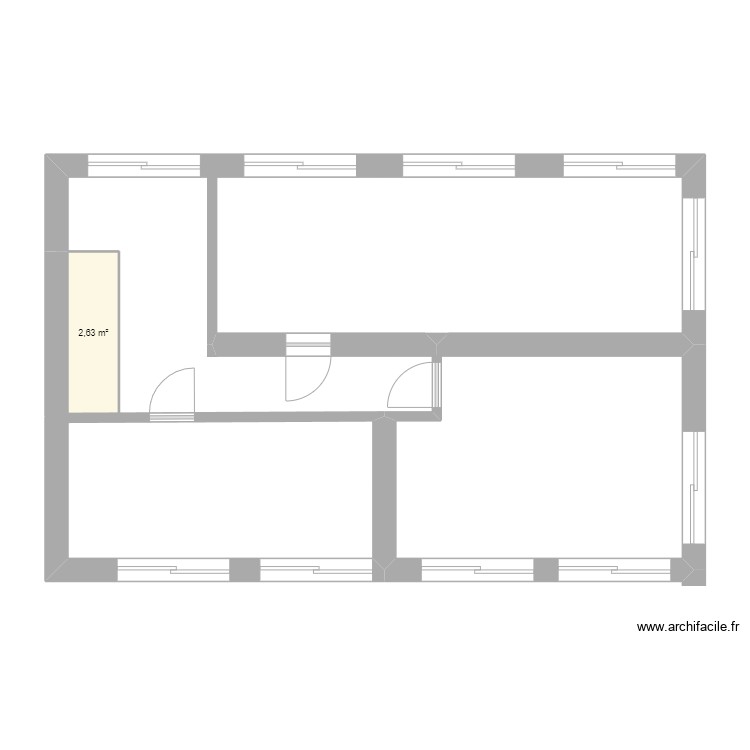 uil premier pas bon - Plan 1 pièce 3 m2 dessiné par grund8