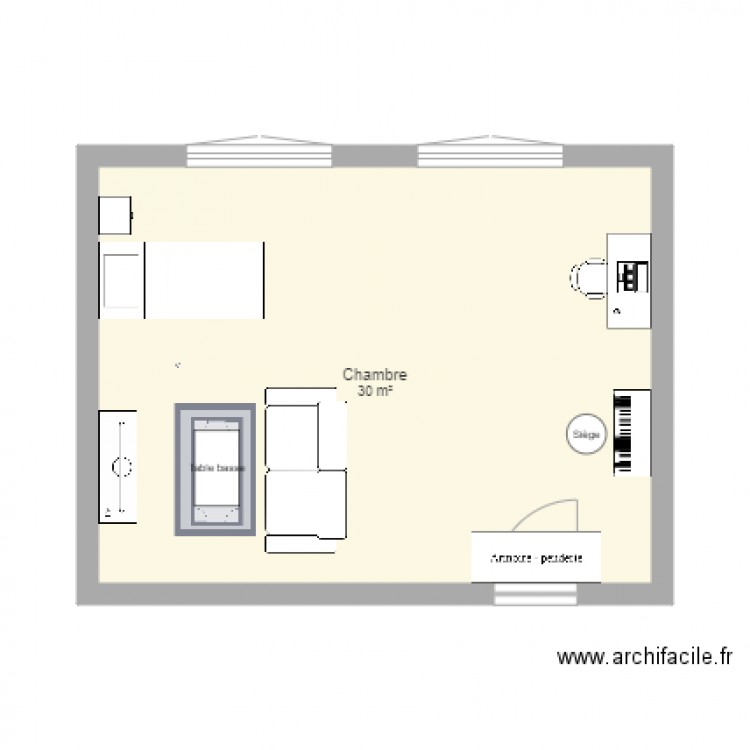 Chambre 30m2 - Plan dessiné par Maathess