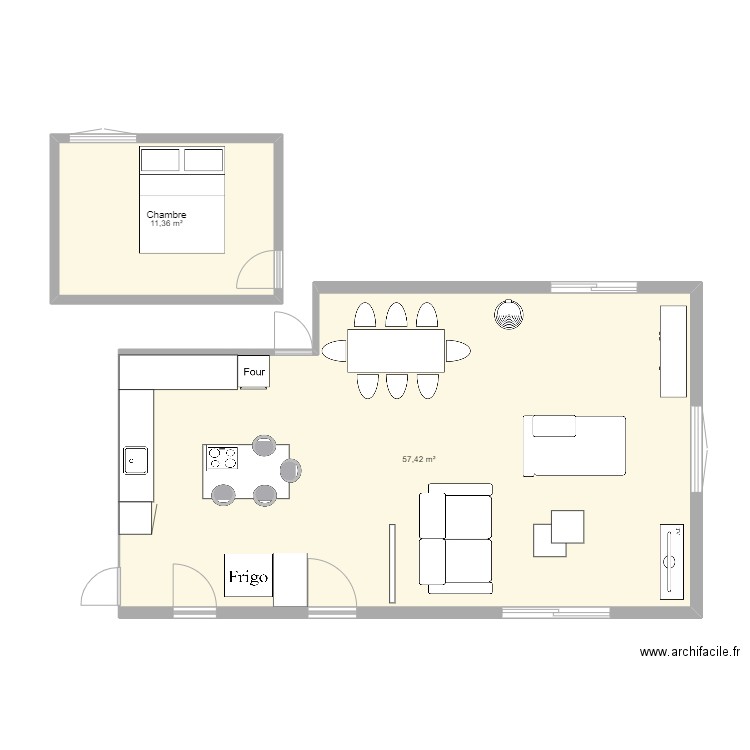 Mions 2 - Plan 2 pièces 69 m2 dessiné par antoine_lb