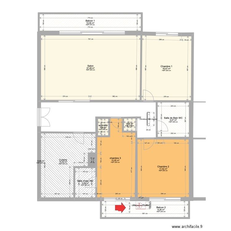 Suchet Climatisation - Plan 12 pièces 137 m2 dessiné par Pierre75016