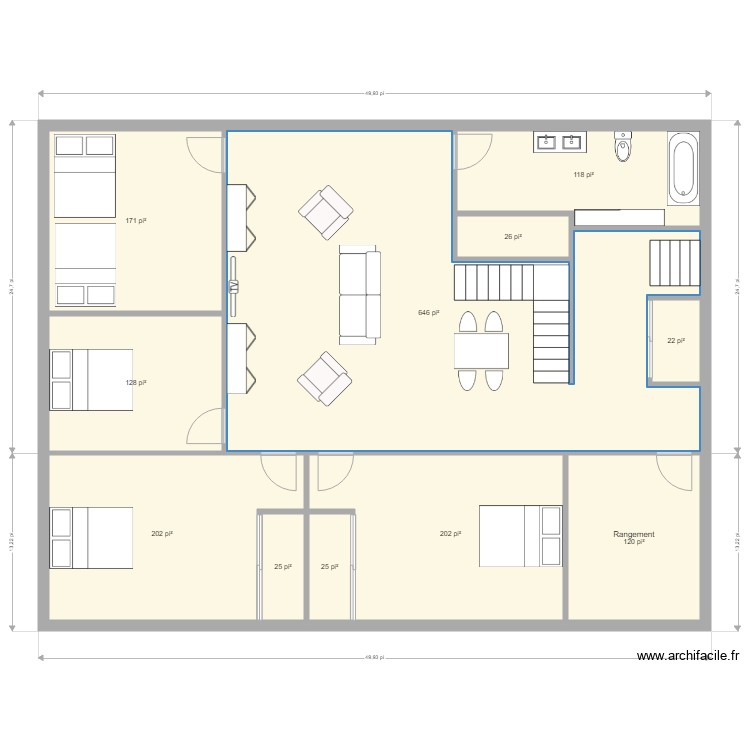 plan sous sol 2 - Plan 11 pièces 156 m2 dessiné par SanMunger3