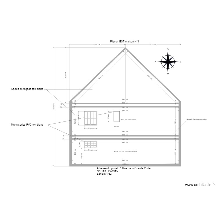 plan coupe maison location - Plan dessiné par louis pelletier