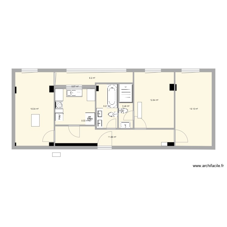 Plan – f3 modif – Par zahdz ️ | ArchiFacile