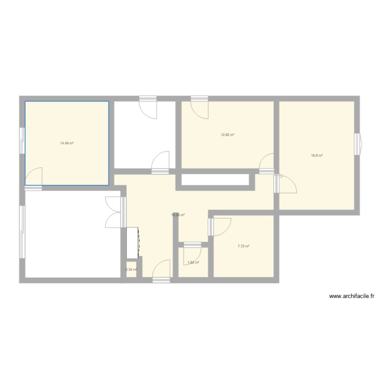 gamma - Plan 7 pièces 70 m2 dessiné par kroblanc