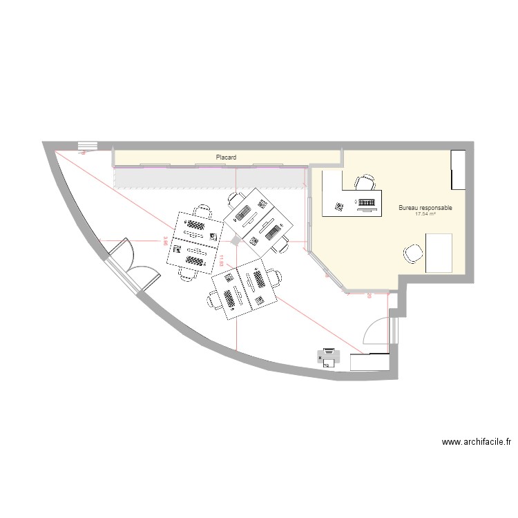 Bureau administratif V2 - Plan dessiné par Perrine3DC