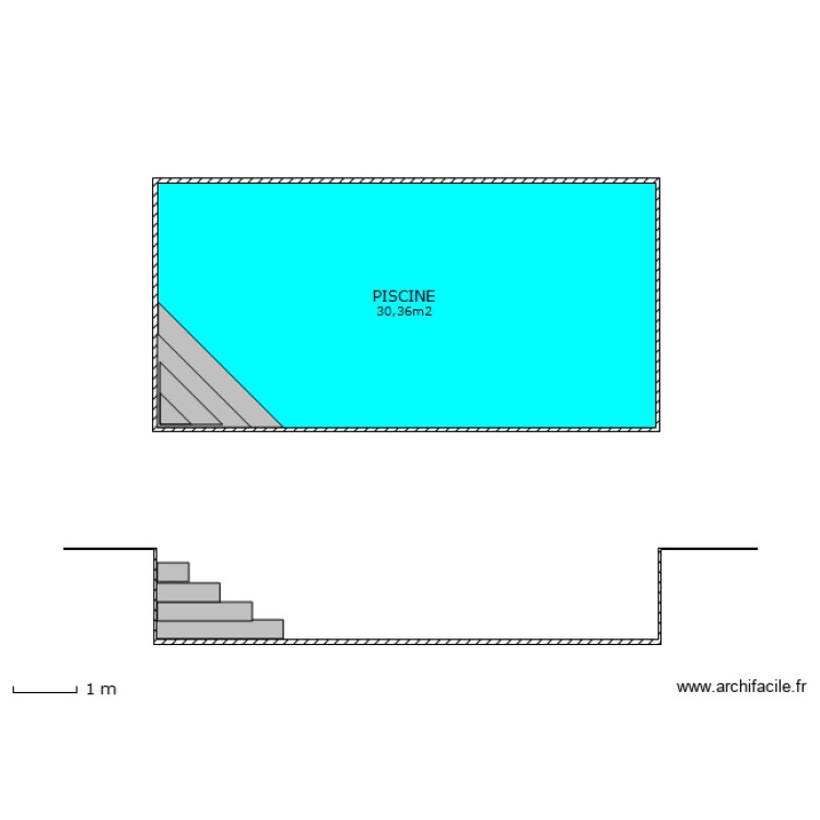 Plan – Plan en coupe piscine – Par Melarde ️ | ArchiFacile